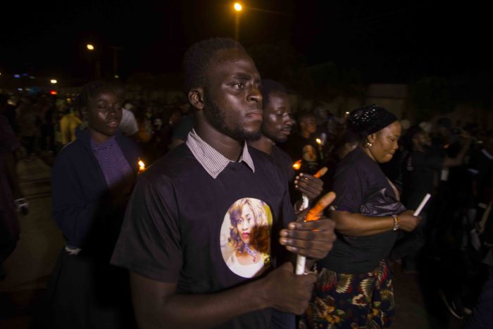 Photos: Candlelight procession of late actress Omoge Campus