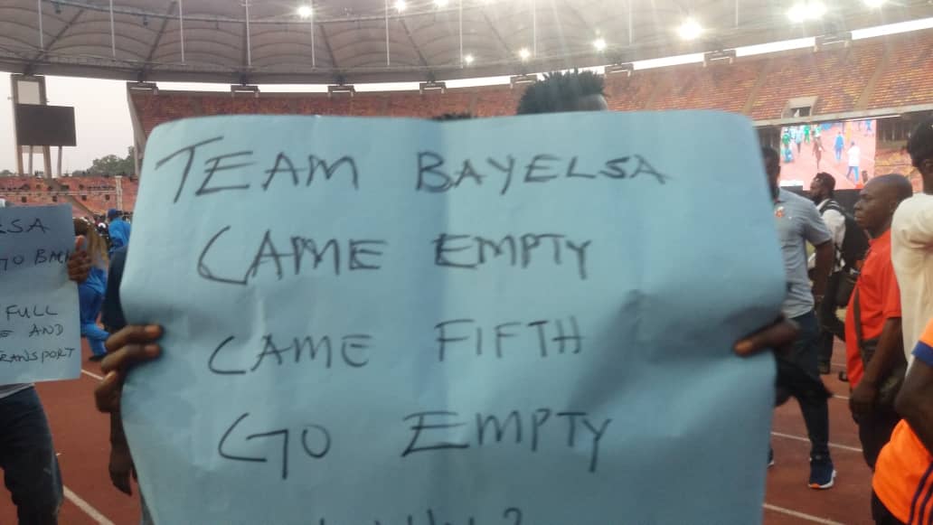 Bayelsa athletes protest at closing ceremony of sports festival