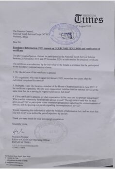 NYSC speaks on ministerial nominee’s certificate | Premium Times Nigeria